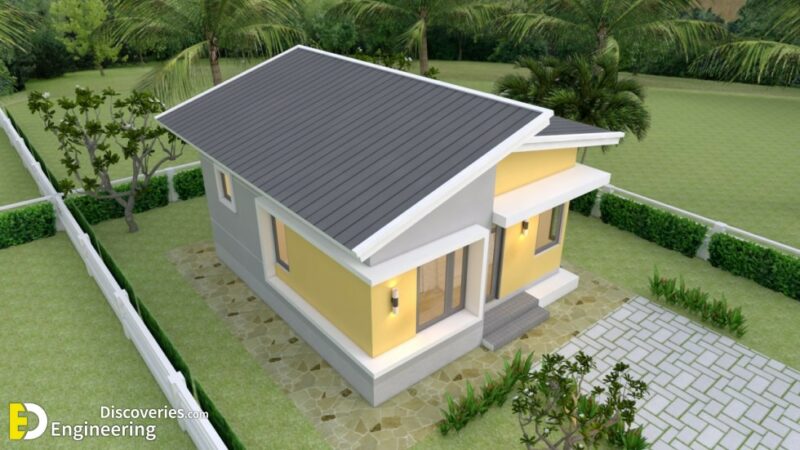 Small House Design Plans 5.5×6.5m With One Bedroom Shed Roof ...