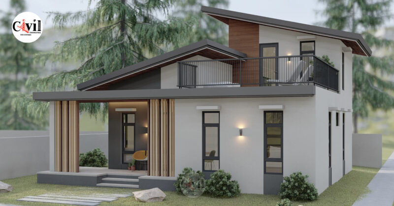 85 Sqm 2 Storey House Design 8.0m x 8.60m With 2 Bedrooms - Engineering ...
